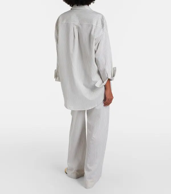 RÓHE Striped Silk And Cotton Wide-leg Pants