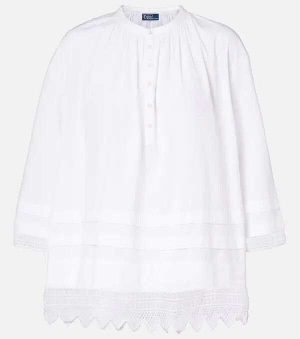 Polo Ralph Lauren Broderie Anglaise Cotton Poplin Shirt - White