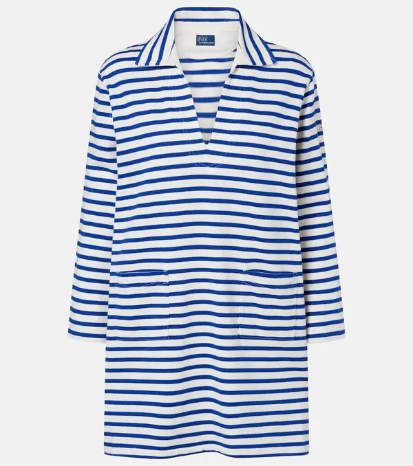 Polo Ralph Lauren Striped Cotton Jersey Polo Dress - White