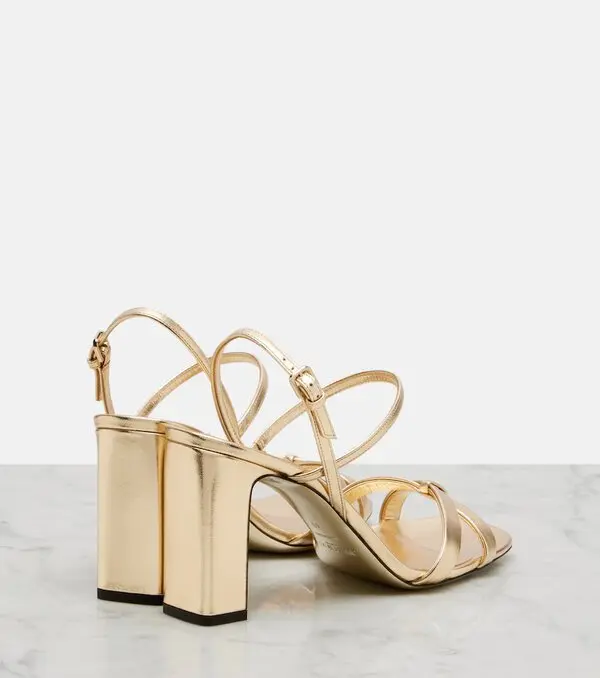 JIMMY CHOO Elsy Metallic Leather Slingback Sandals