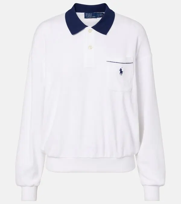 Polo Ralph Lauren Cotton-blend Terry Polo Shirt - White