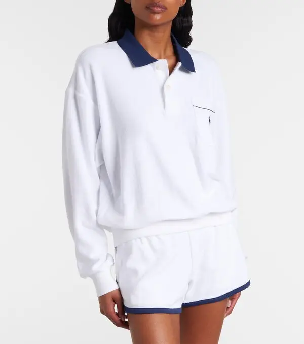 Polo Ralph Lauren Cotton-blend Terry Polo Shirt - White