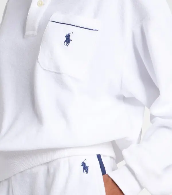Polo Ralph Lauren Cotton-blend Terry Polo Shirt - White