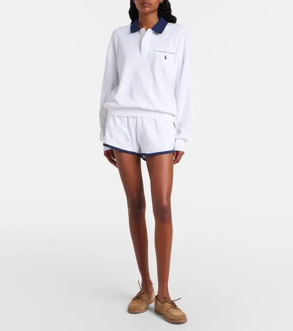 Polo Ralph Lauren Cotton-blend Terry Polo Shirt - White
