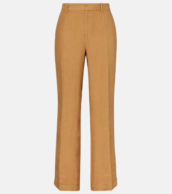Polo Ralph Lauren Linen Wide-leg Pants - Brown
