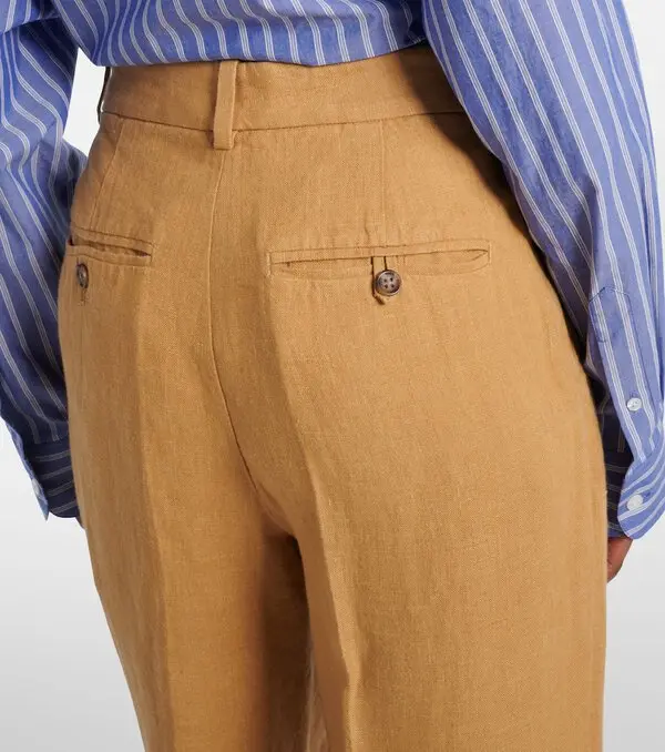 Polo Ralph Lauren Linen Wide-leg Pants - Brown