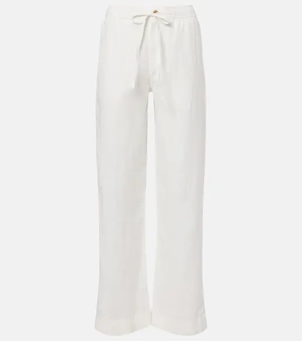 Polo Ralph Lauren Linen Wide-leg Pants - White