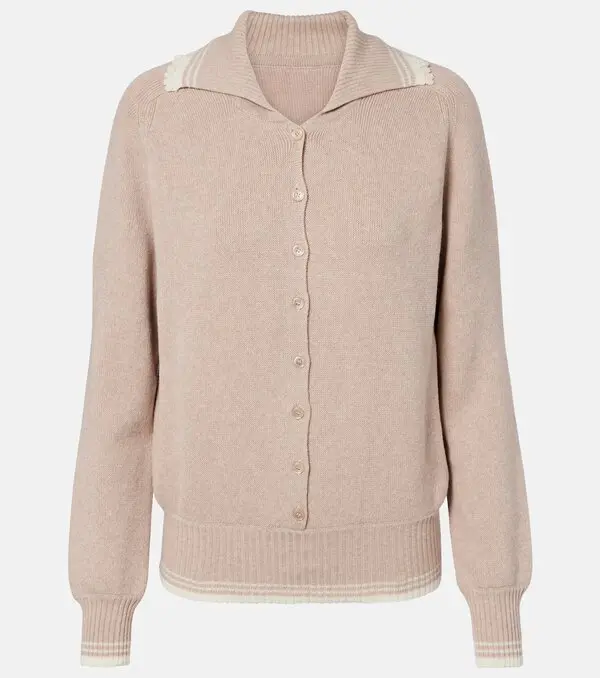 Magda Butrym Cotton And Cashmere Cardigan - Beige