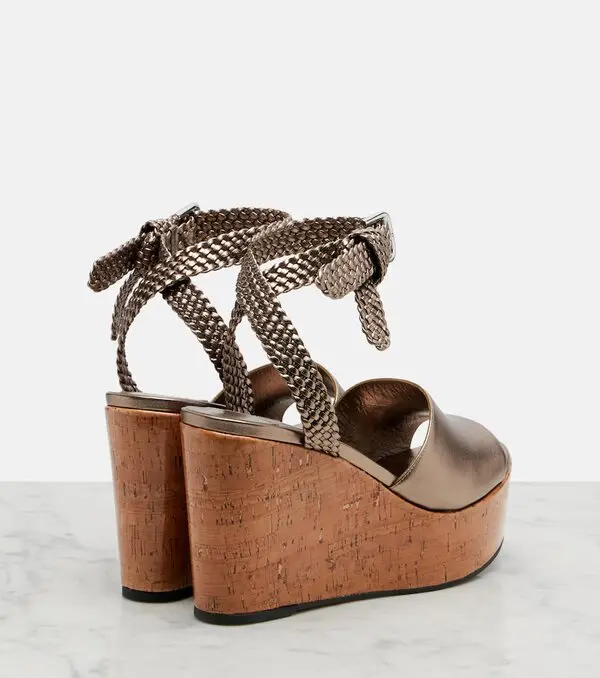 JIMMY CHOO Jory Wedge Sandals - Grey
