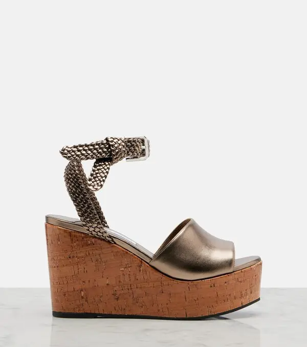 JIMMY CHOO Jory Wedge Sandals - Grey