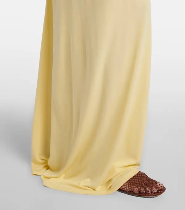 Christopher Esber Bezel Quartz Gathered Jersey Maxi Skirt - Yellow