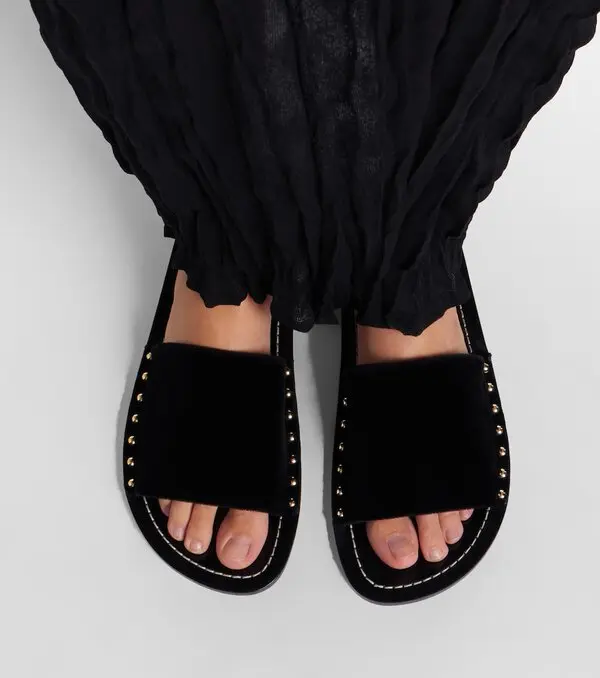 TOTEME Studded Velvet Slides