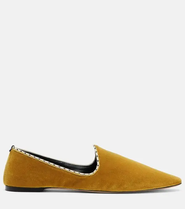 TOTEME Velvet Slip-on Loafers - Yellow