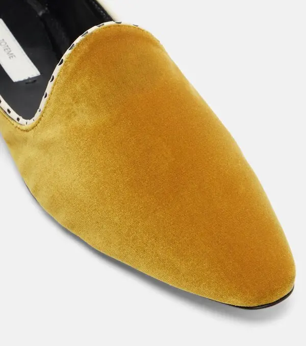 TOTEME Velvet Slip-on Loafers - Yellow