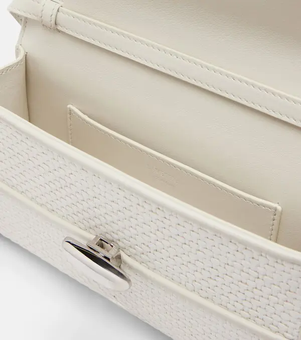 Savette Symmetry Mini Raffia Crossbody Bag - White