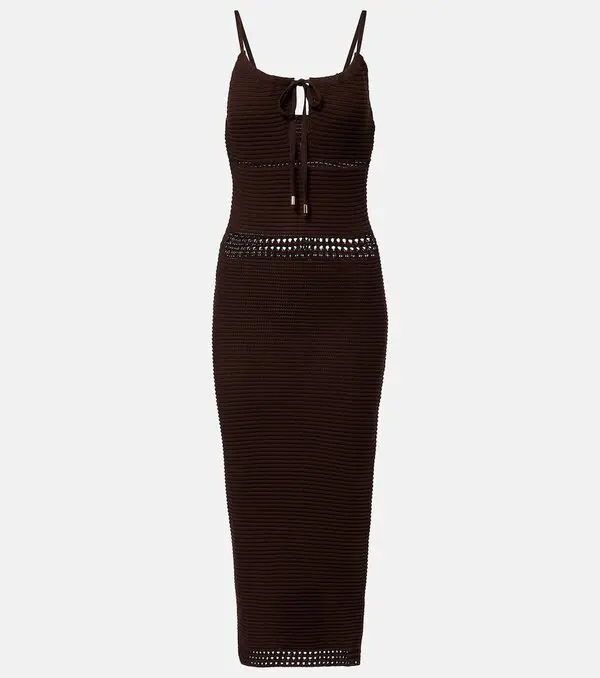 Melissa Odabash Nikita Crochet Midi Dress - Brown