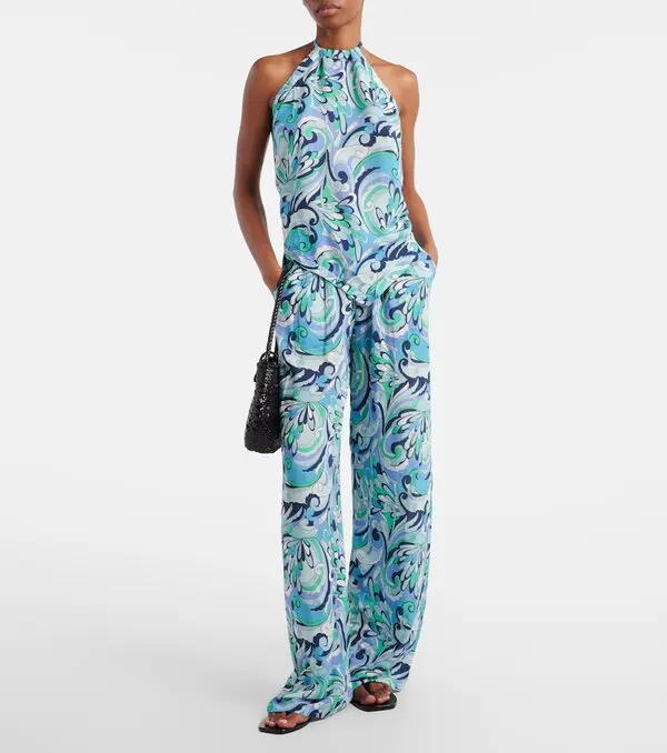 Melissa Odabash Reese Printed Palazzo Pants