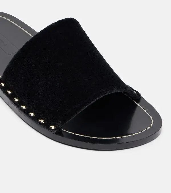 TOTEME Studded Velvet Slides
