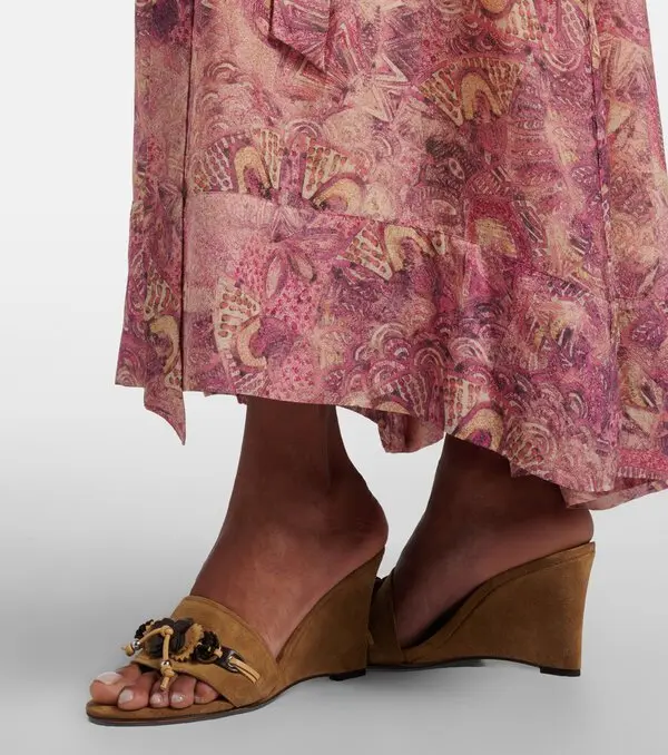 Isabel Marant Étoile Anee Embellished Suede Wedge Mules