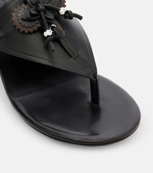 Isabel Marant Étoile Ekyne Embellished Leather Thong Sandals