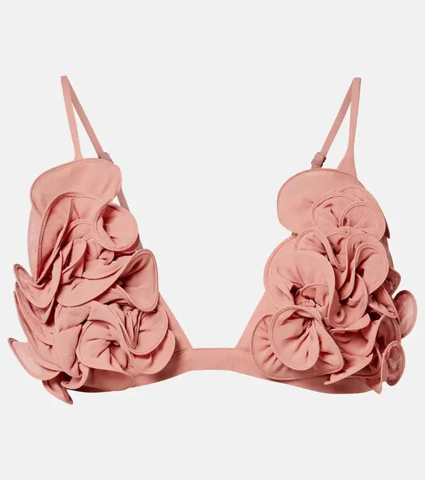 ADRIANA DEGREAS Ruffled Bra Top - Pink