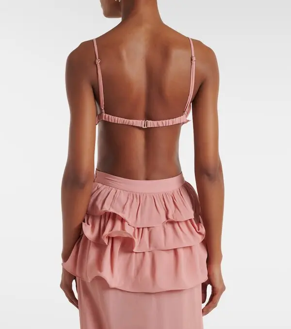 ADRIANA DEGREAS Ruffled Bra Top