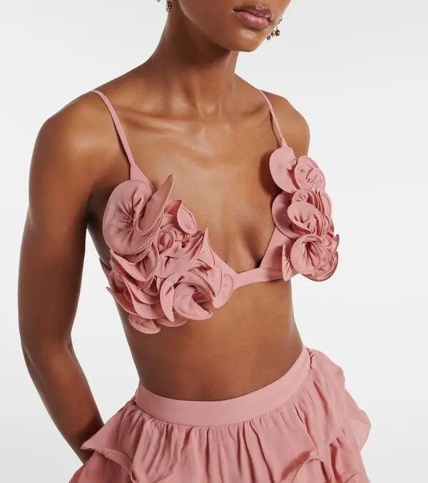 ADRIANA DEGREAS Ruffled Bra Top