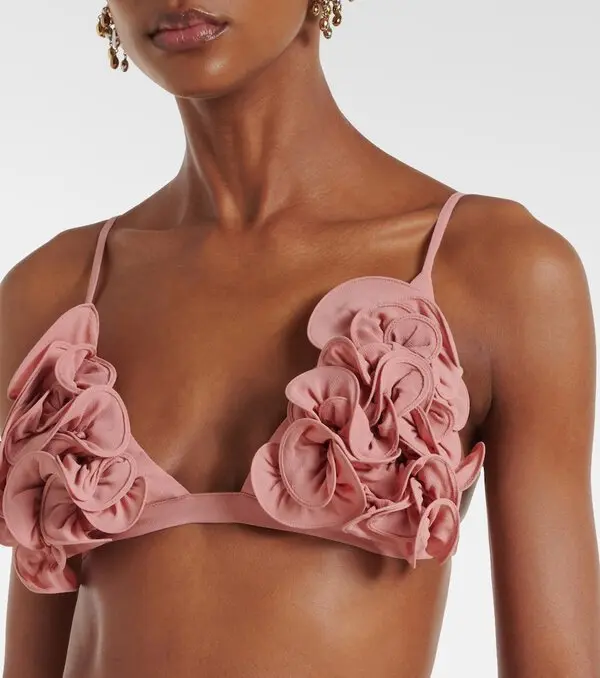 ADRIANA DEGREAS Ruffled Bra Top