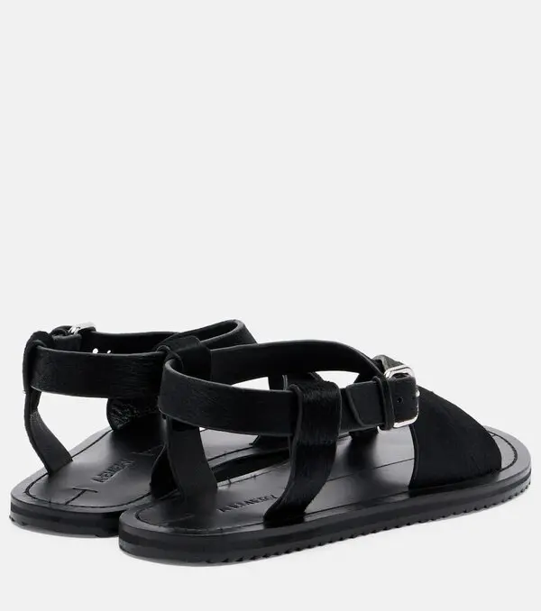 A.emery Ora Calf Hair Sandals - Black