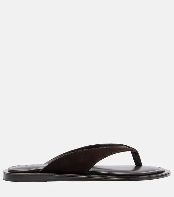 A.emery Viola Suede Thong Sandals - Brown