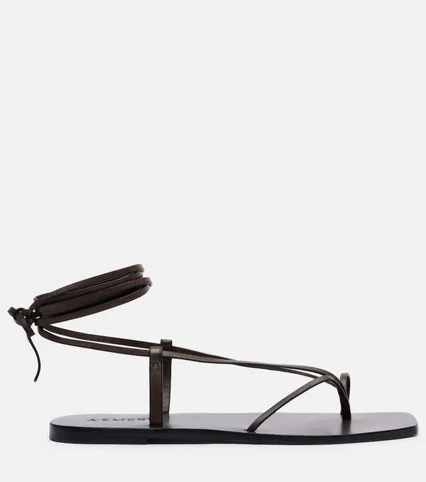 A.emery Nolan Leather Thong Sandals - Brown
