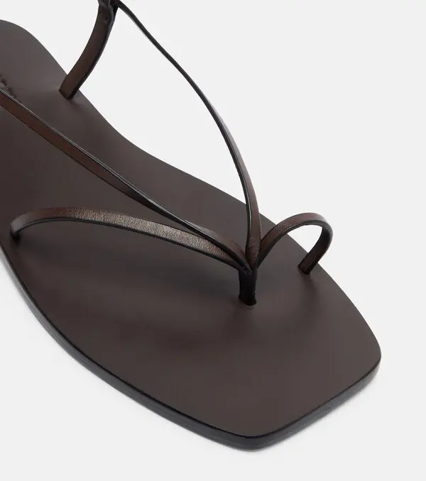 A.emery Nolan Leather Thong Sandals - Brown