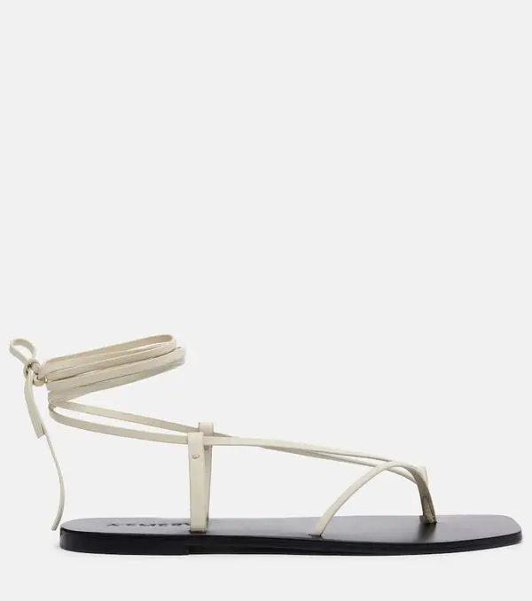 A.emery Nolan Leather Thong Sandals - White
