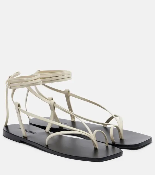 A.emery Nolan Leather Thong Sandals - White