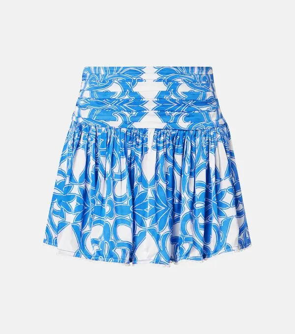 Poupette St Barth Colleen Floral Mini Skirt - Blue