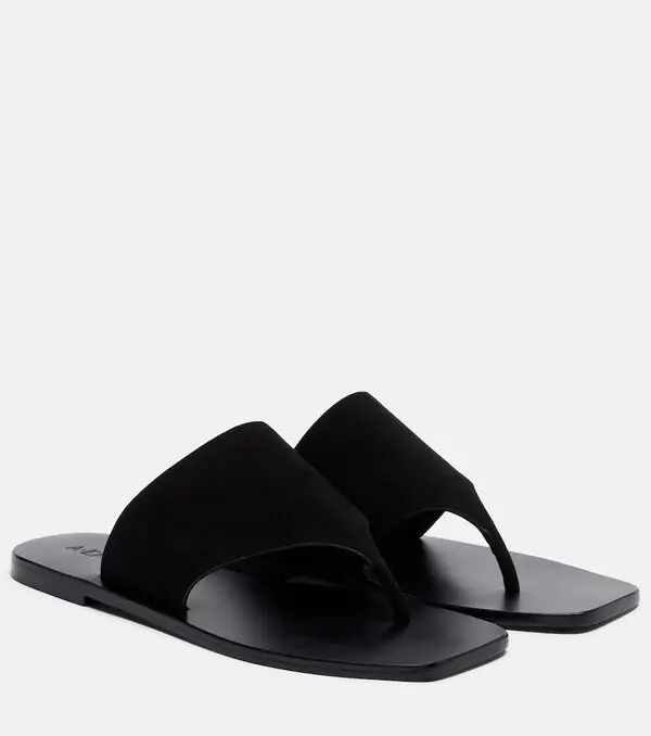 A.emery Paton Suede Thong Sandals - Black
