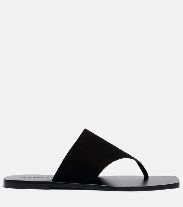 A.emery Paton Suede Thong Sandals - Black