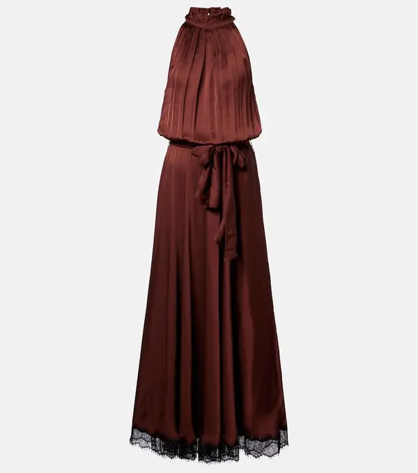 Poupette St Barth Nina Halterneck Maxi Dress - Brown