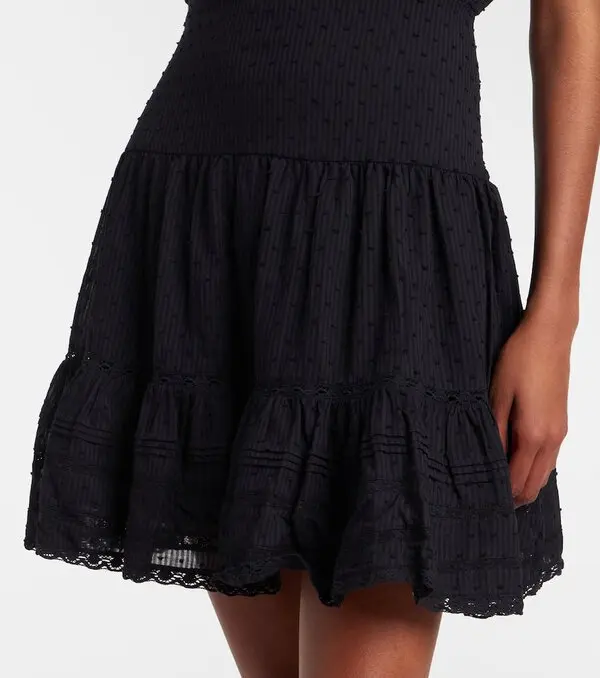 Poupette St Barth Della Ruffled Cotton Minidress
