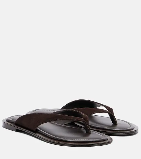 A.emery Viola Suede Thong Sandals - Brown