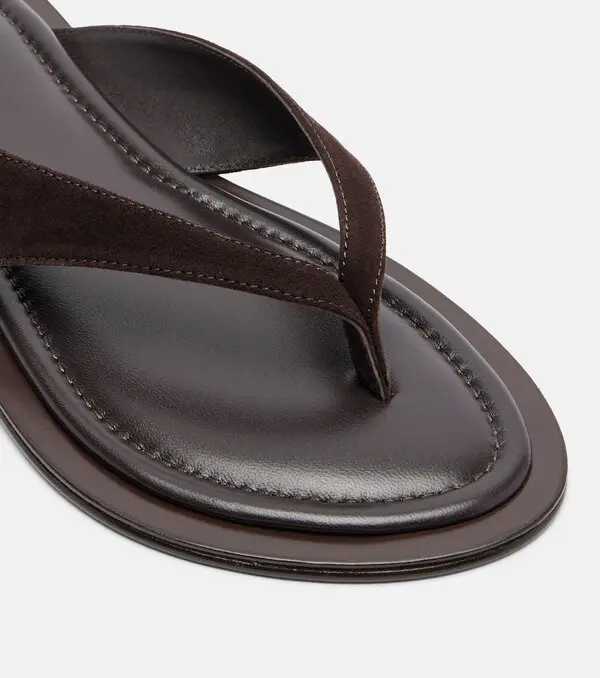 A.emery Viola Suede Thong Sandals - Brown
