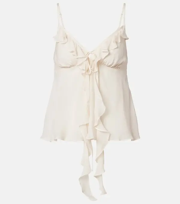 Poupette St Barth Camille Ruffled Camisole - White