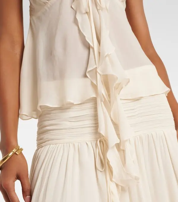 Poupette St Barth Camille Ruffled Camisole - White