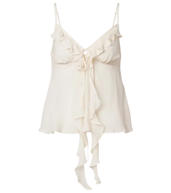 Poupette St Barth Camille Ruffled Camisole - White