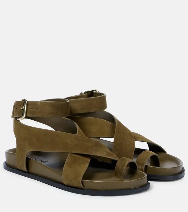 A.emery Jalen Suede Sandals With Ankle Strap - Brown