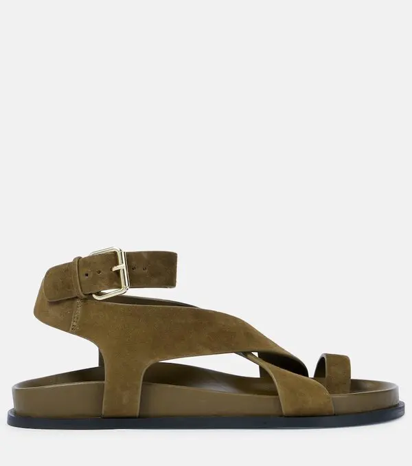 A.emery Jalen Suede Sandals With Ankle Strap - Brown