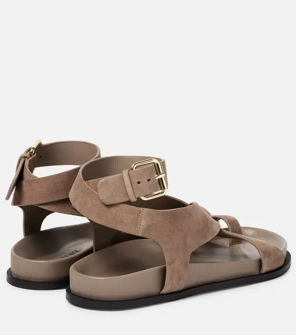 A.emery Jalen Suede Sandals With Ankle Strap - Brown