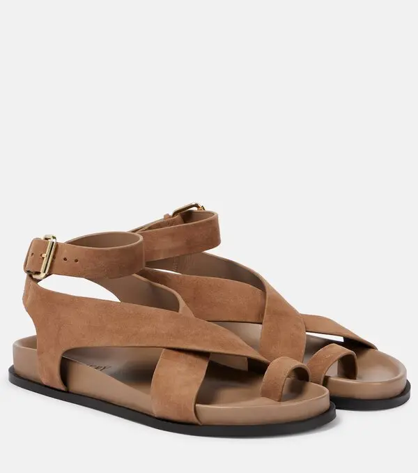 A.emery Jalen Suede Sandals With Ankle Strap - Brown