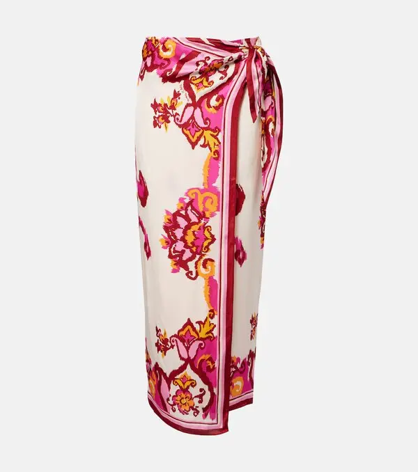 Poupette St Barth Dana Printed Wrap Skirt - Pink