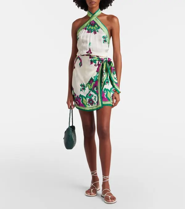 Poupette St Barth Aya Printed Halterneck Minidress